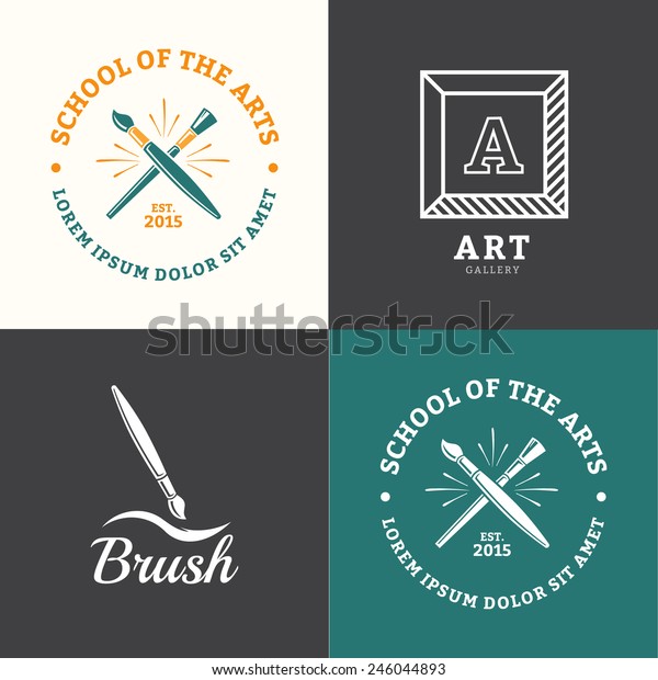 Vector Brush Logo School Drawing Art Stock Vector (Royalty Free) 246044893