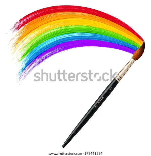 Vector Brush Painting Rainbow Stock Vector (Royalty Free) 193461554 ...