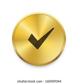 Vector Brushed Metal Round Ok Check Stock Vector (Royalty Free ...