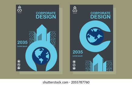 Vector Building World Map Book Cover Stock Vector (Royalty Free ...