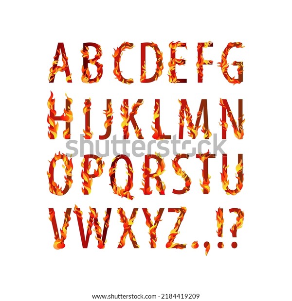 Vector Burning Alphabet Letters Flaming Fire: เวกเตอร์สต็อก (ปลอดค่า ...