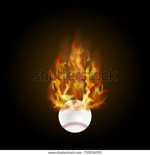 Vector Burning Baseball Ball Fire Flame Stock Vector (Royalty Free ...