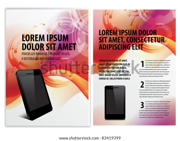 Vector Business Brochure Smartphone Booklet Template Stock Vector ...