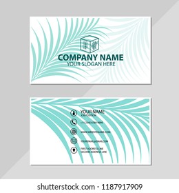 Vector Business Card Leaf Design Template Stock Vector (Royalty Free ...