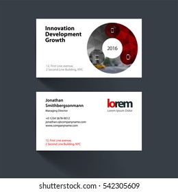 Vector Business Card Template Circle Round Stock Vector (Royalty Free ...