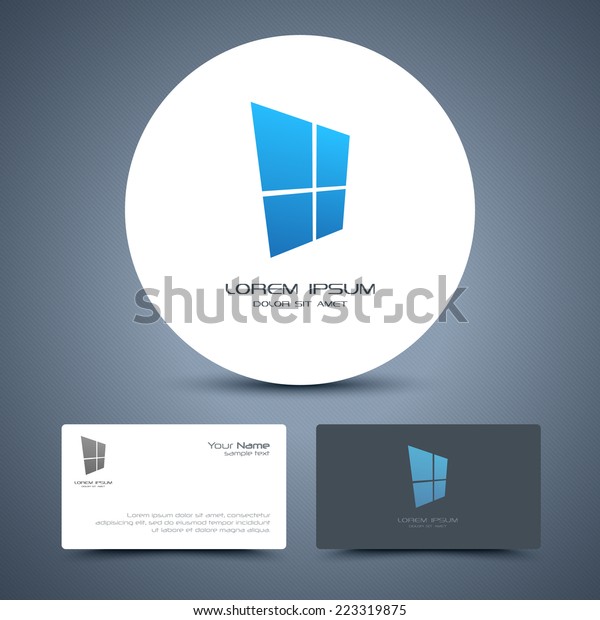 Vector Business Card Template Window Logo Stock Vector (Royalty Free ...