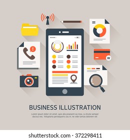 Vector Business Flat Illustration Stock Vector (Royalty Free) 372298411 ...