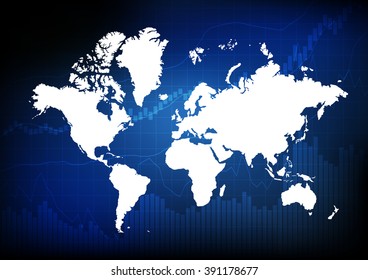 Vector Business Graph On World Map Stock Vector (Royalty Free ...
