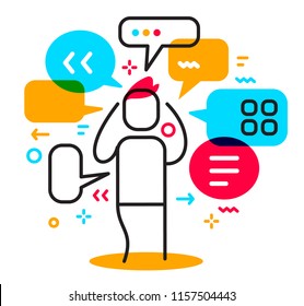 Vector Business Illustration Man Surrounded By Stock Vector (Royalty ...