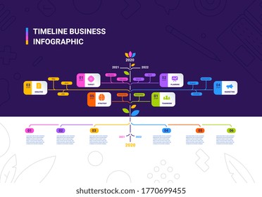 Vector Business Illustration Tree Timeline Infographics Stock Vector ...