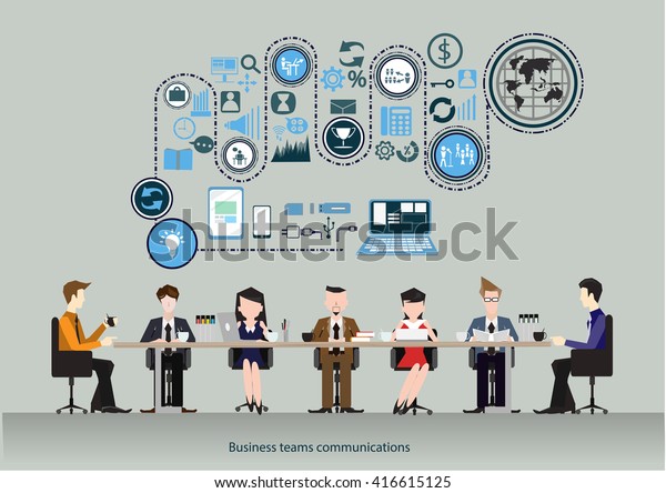 Vector Business Teams Communications Concept Co Stock Vector (Royalty ...