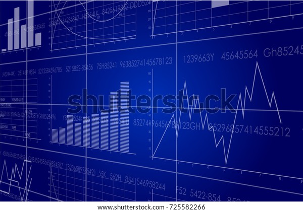 Vector Business Theme Illustration Background Graphs Stock Vector ...