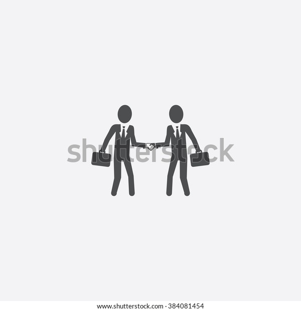 Vector Businessman Handshake Icon Stock Vector (Royalty Free) 384081454 ...