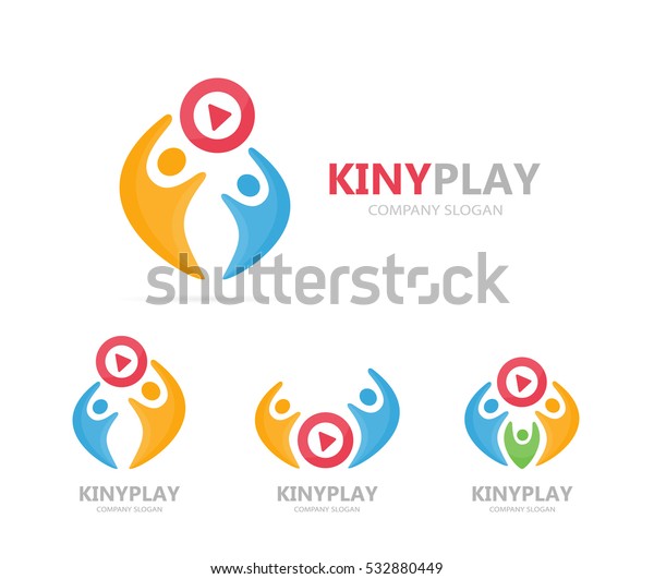 Vector Button Play People Logo Combination: เวกเตอร์สต็อก (ปลอดค่า ...