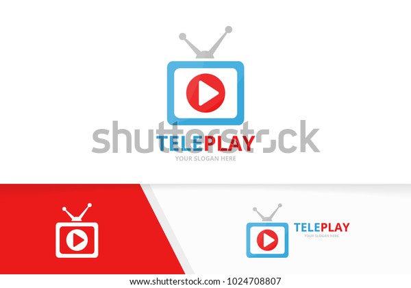 Vector Button Play Tv Logo Combination Stock Vector (Royalty Free ...
