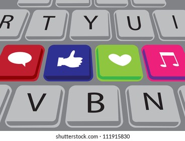 Vector Buttons On Keyboard Social Media Stock Vector (Royalty Free ...