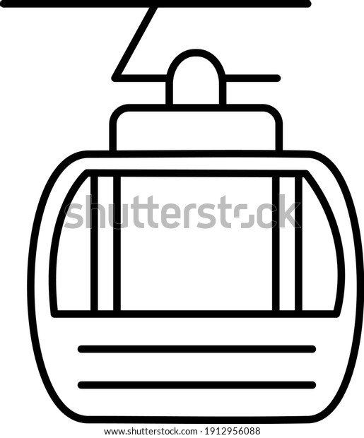 Vector Cable Car Outline Icon Design Stock Vector (Royalty Free ...