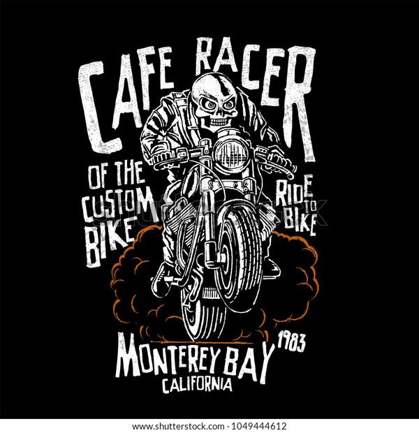 Vector Cafe Racer Skeleton Rider Illustration Stock Vector (Royalty ...