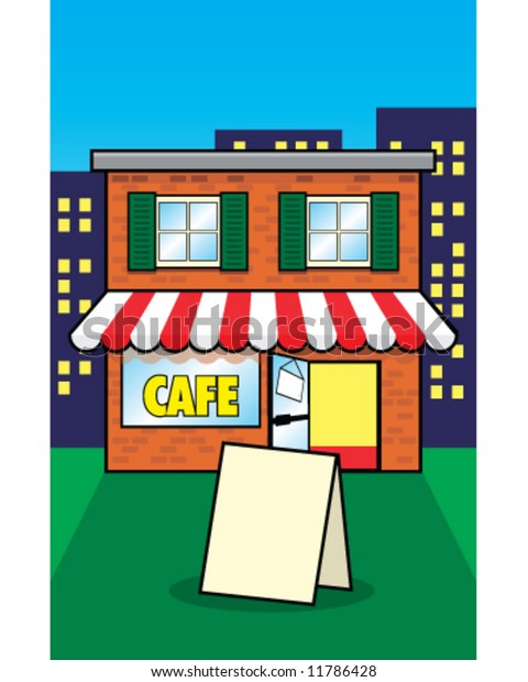 Vector Cafe Signs On Door Front Stock Vector (Royalty Free) 11786428 ...
