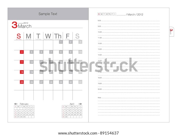 Vector Calendar 2012 Mach Stock Vector (Royalty Free) 89154637 ...