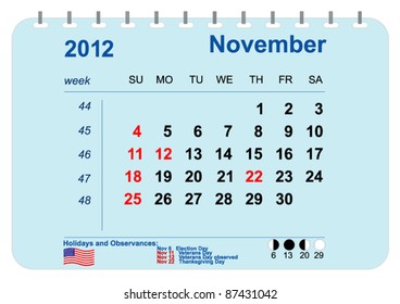 Vector Calendar 2012 Phases Moon Numbering Stock Vector (Royalty Free ...