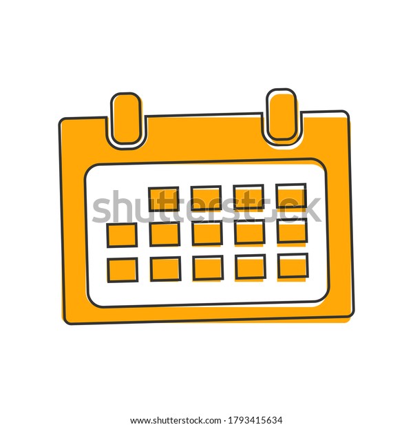 Vector Calendar Cartoon Style On White Stock Vector (Royalty Free ...