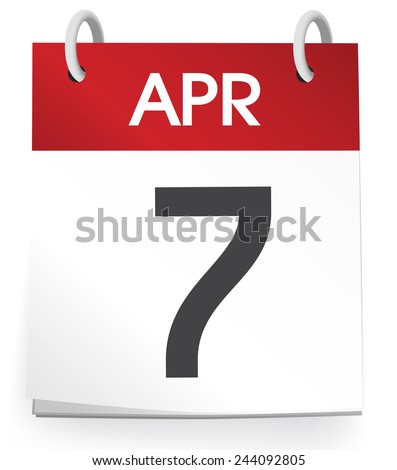 Vector Calendar Date April 7th 库存矢量图（免版税） 244092805 - Shutterstock