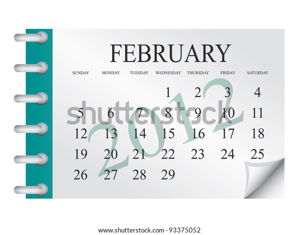 Vector Calendar February 2012 Stock Vector (Royalty Free) 93375052 ...