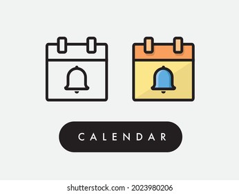Vector Calendar Notification Reminder Icon Illustration Stock Vector ...