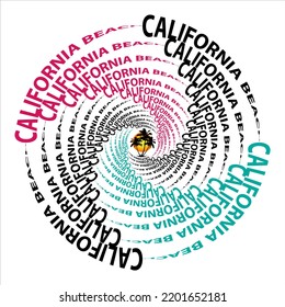 Vector California Spiral Text Lettering Design Stock Vector (Royalty ...