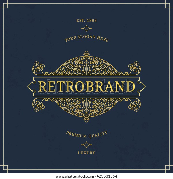 Vector Calligraphic Logo Template Luxury Retro Stock Vector (Royalty ...