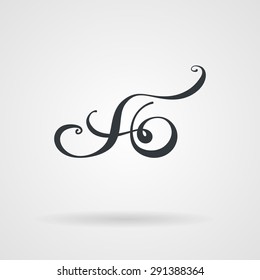 Vector Calligraphic Monogram Logo Stock Vector (Royalty Free) 291388364 ...