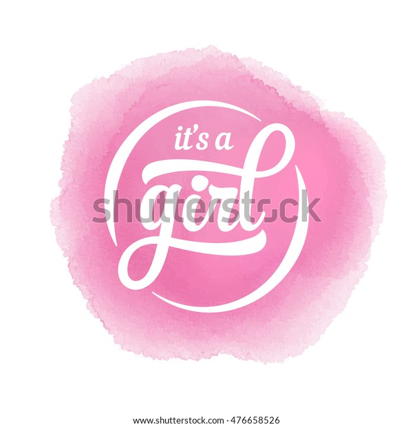 Vector Calligraphy Lettering Lady On Watercolor Stock Vector (Royalty ...