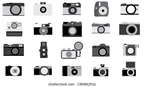 Vector Cameras Icon Black White Stock Vector (Royalty Free) 1383862916 ...