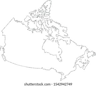 Blank Map Canada Vector Outline Capital Stock Vector (Royalty Free ...