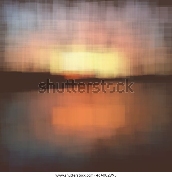 Vector Canvas Painting Landscape Sunset Stock Vector (Royalty Free ...