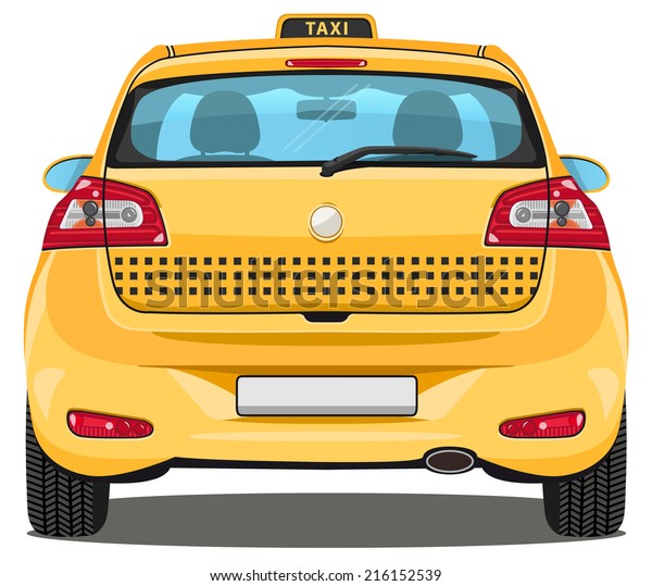 Vector Car Back View Taxi Cab Stock Vector (Royalty Free) 216152539 ...