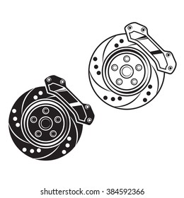 Vector Car Brake Print Logo Banner Stock Vector (Royalty Free ...