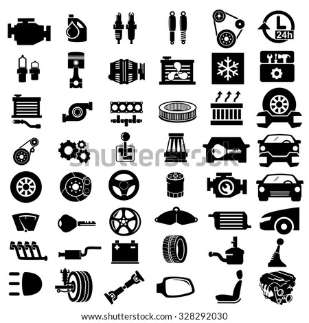 Vector Car Parts Set Icons Stock Vector (Royalty Free) 328292030 ...