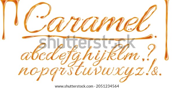 Vector Caramel Font On White Background Stock Vector (Royalty Free ...