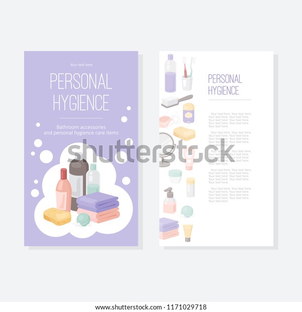 Vector Card Flyer Template Hygiene Care Stock Vector (Royalty Free ...
