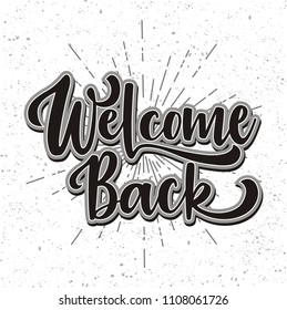 Vector Card Hand Written Text Welcome Stock Vector (Royalty Free ...