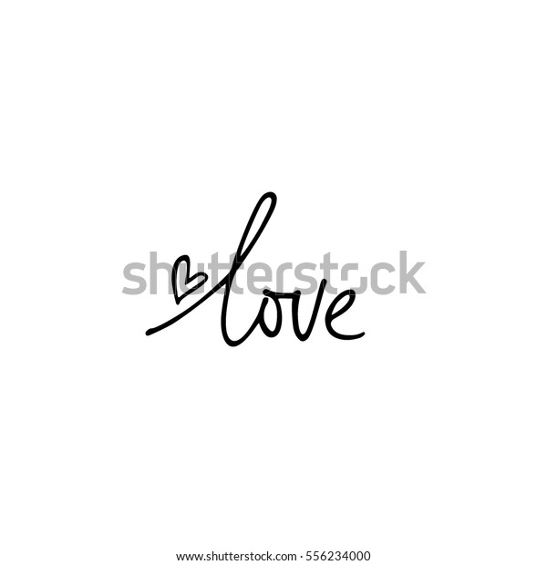 Vector Card Handwritten Love Word Little Stock Vector (Royalty Free ...