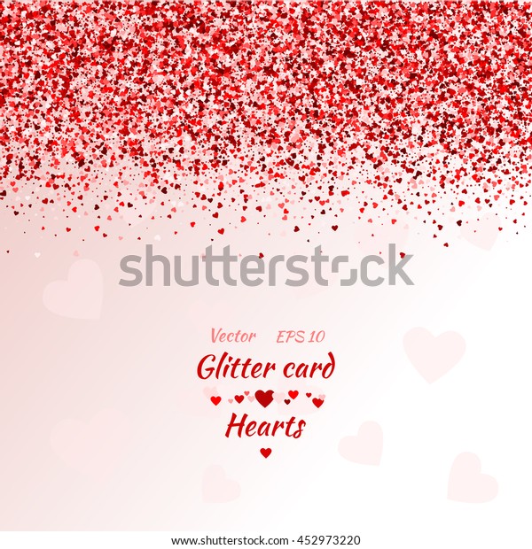 Vector Card Shimmer Greeting Card Hearts Stock Vector (Royalty Free ...