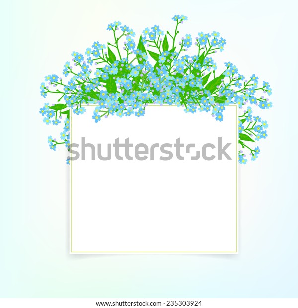 Vector Card Small Blue Flowers On Stock Vector (Royalty Free) 235303924 ...