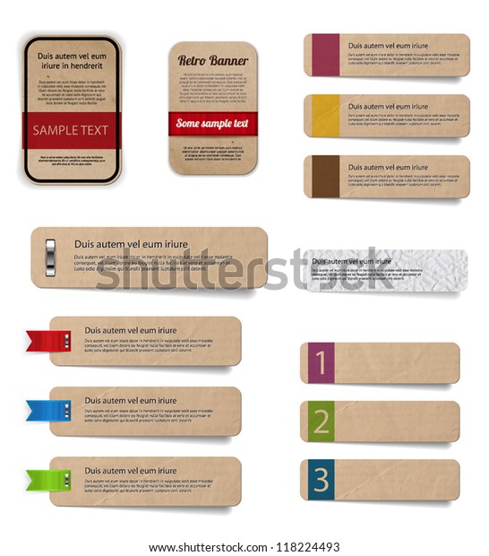 Vector Cardboard Paper Banners Collection Stock Vector (Royalty Free ...