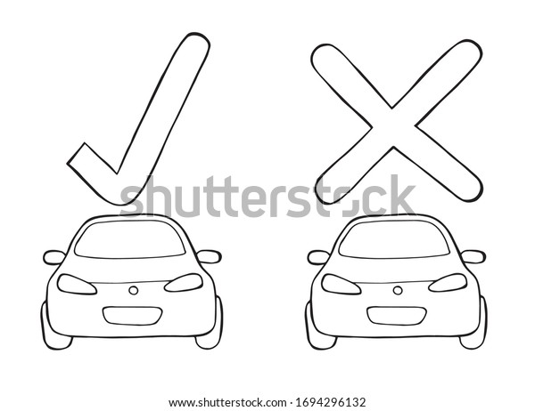 Vector Cars Check Mark X Mark Stock Vector (Royalty Free) 1694296132 ...