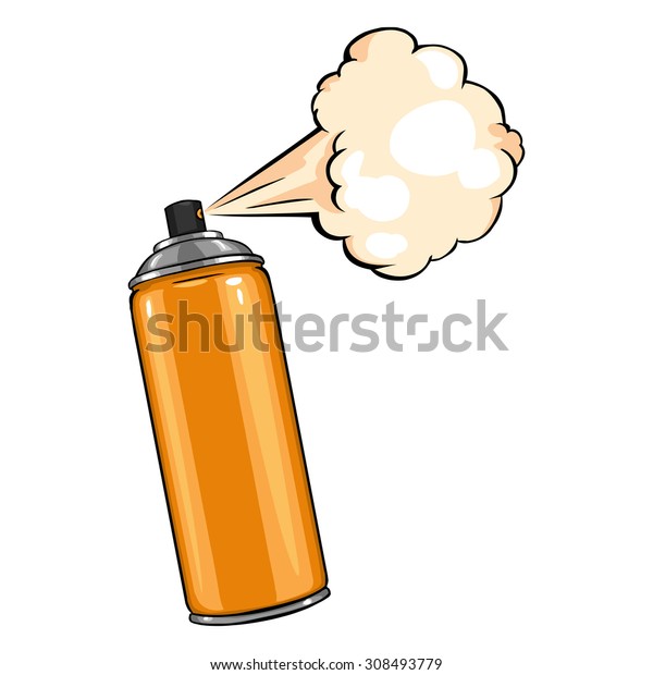 Vector Cartoon Aerosol Spray Orange Paint Stock Vector (Royalty Free ...