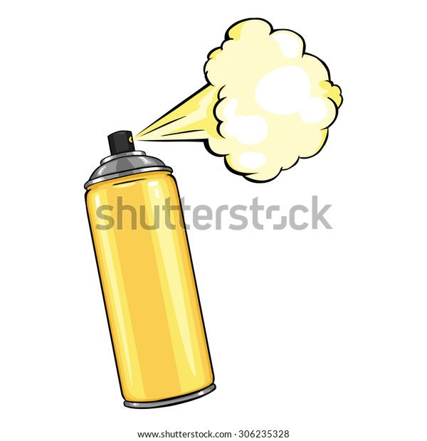 Vector Cartoon Aerosol Spray Yellow Paint Stock Vector (Royalty Free ...