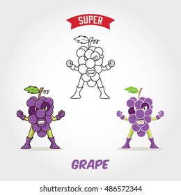 Vector Cartoon Alphabet Super Hero Fruit Stock Vector (Royalty Free ...